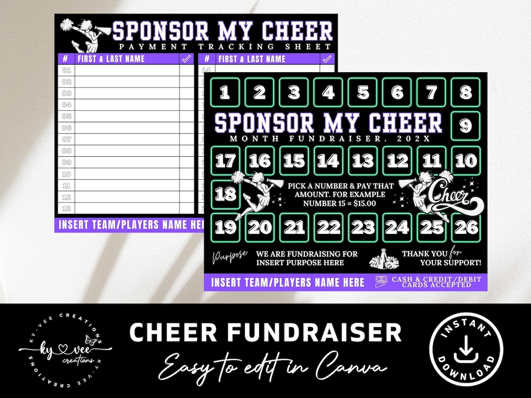 Pay the Day Cheerleading Sponsor My Cheer Season Template - Etsy