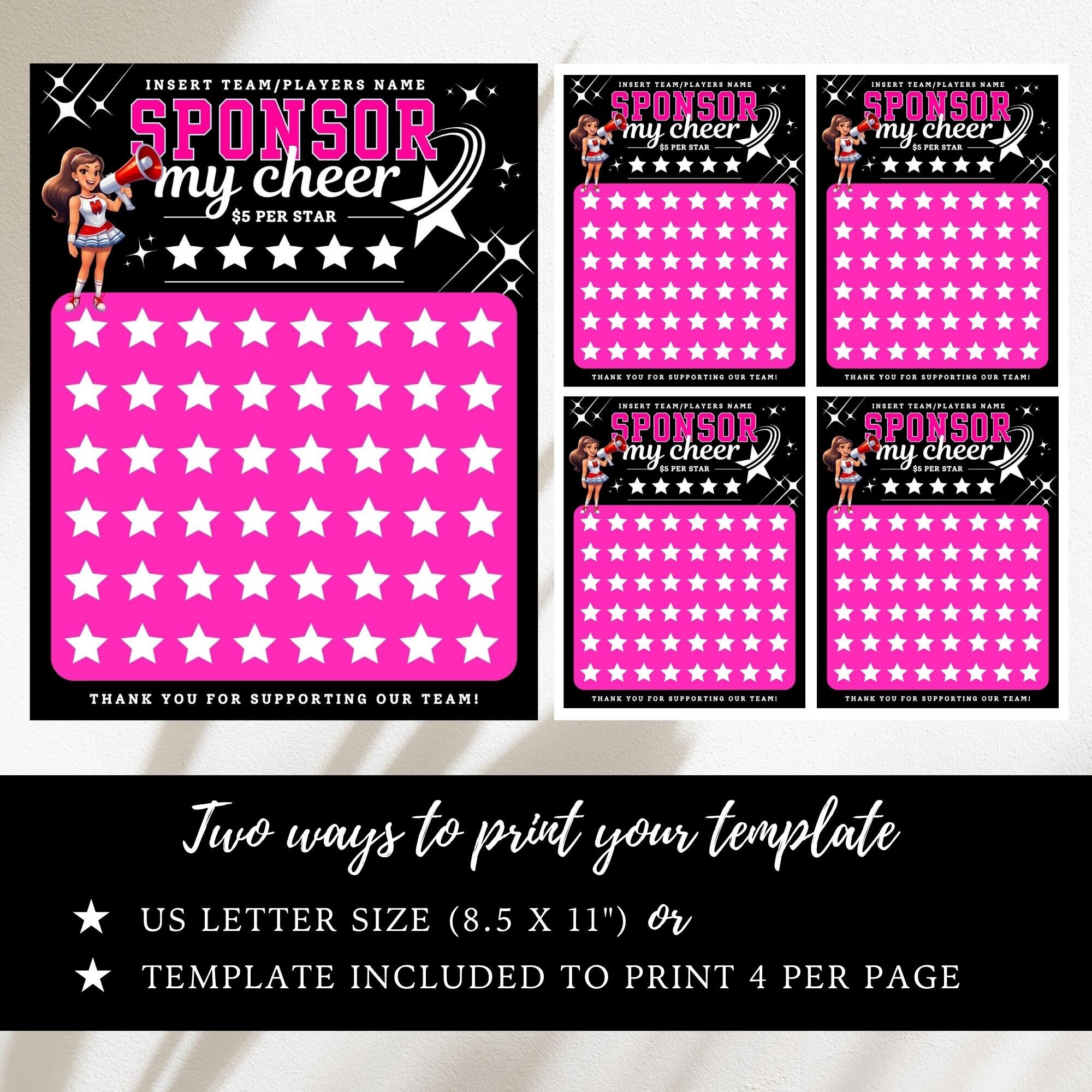 Clear the Board Fundraiser, Sponsor My Cheer Season Template, Black Out ...