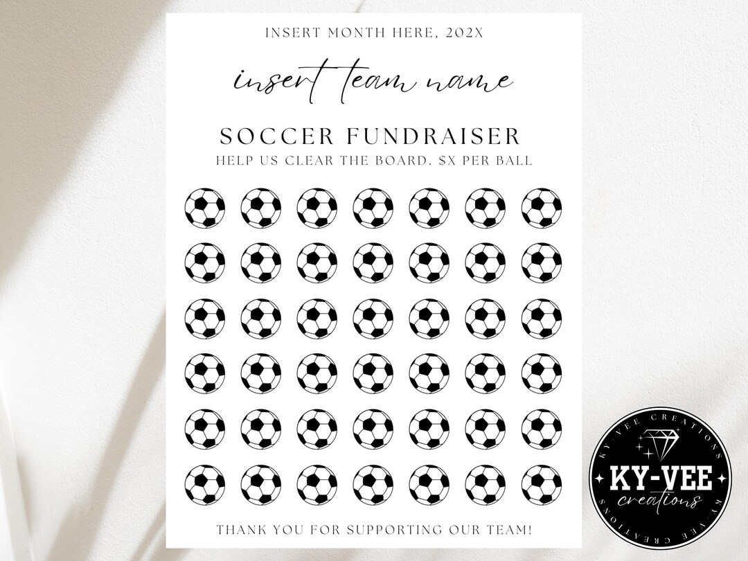 Soccer Fundraiser Template, Clear the Board, Minimal Fundraising Poster ...