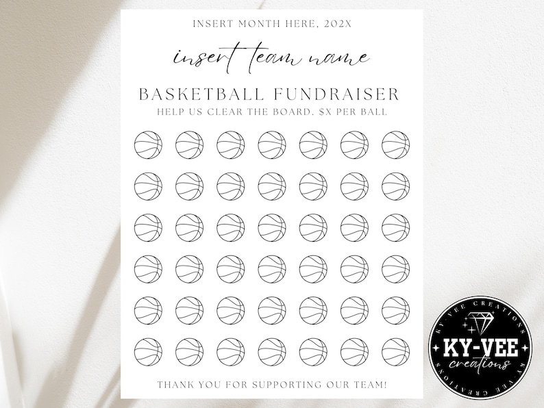 Basketball Fundraiser Template, Clear the Board, Minimal Fundraising ...