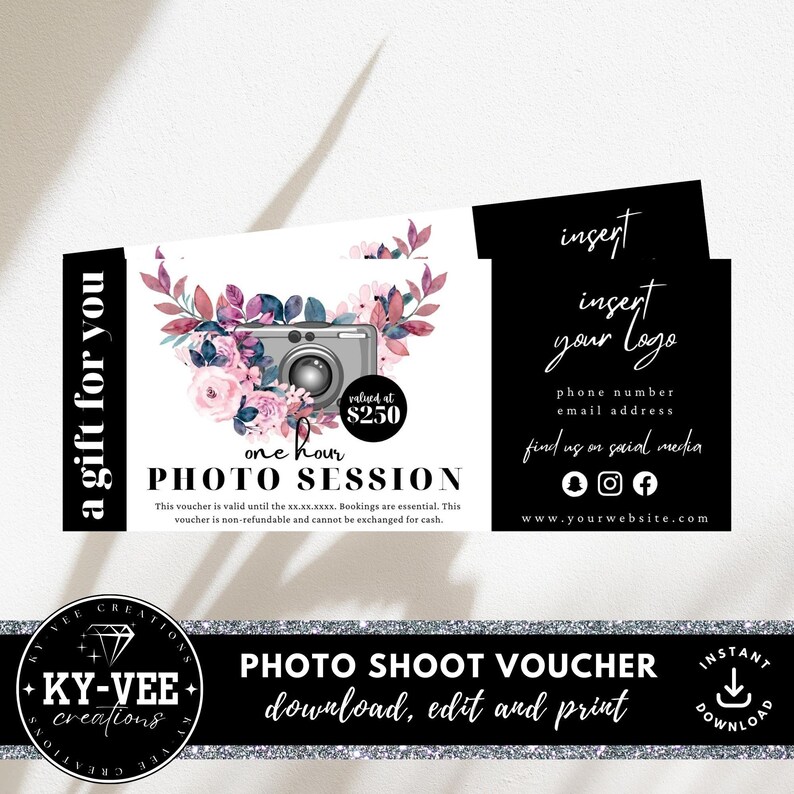 Family Portrait Gift Voucher for Photo Session, INSTANT DOWNLOAD ...
