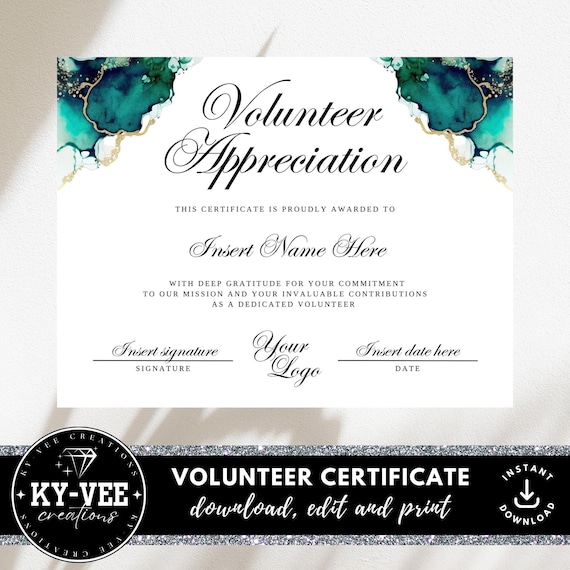Free Printable Certificates Of Appreciation For Volunteers