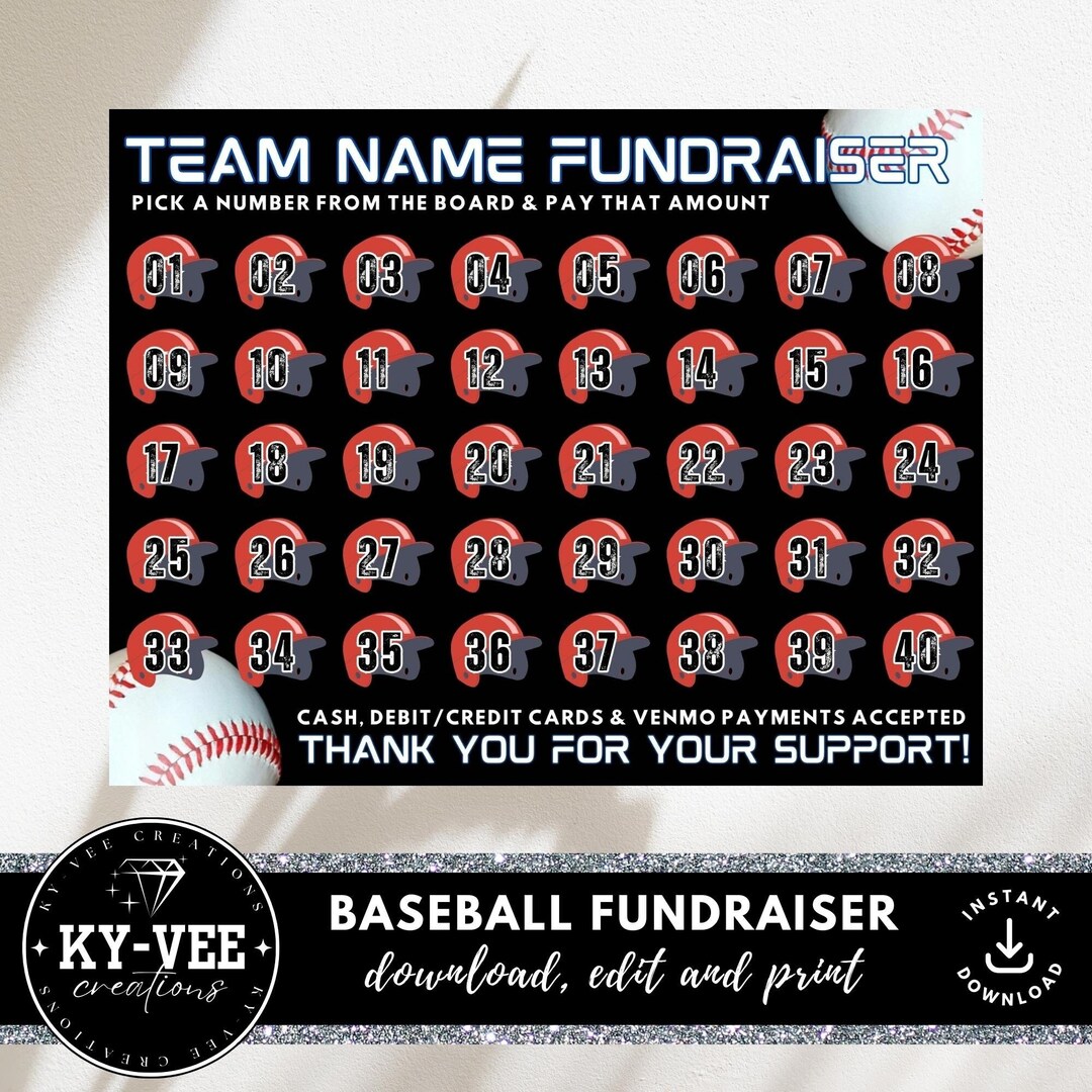 Baseball Fundraiser Flyer Template, Sponsor My Uniform, Pay the Day ...