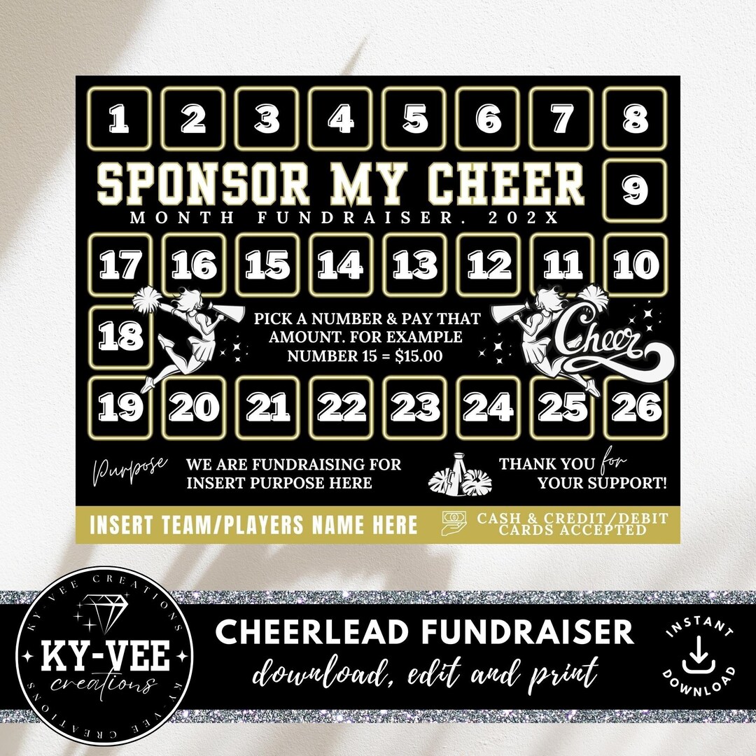 Pay the Day Cheerleading, Sponsor My Cheer Season Template, Pick a Date ...