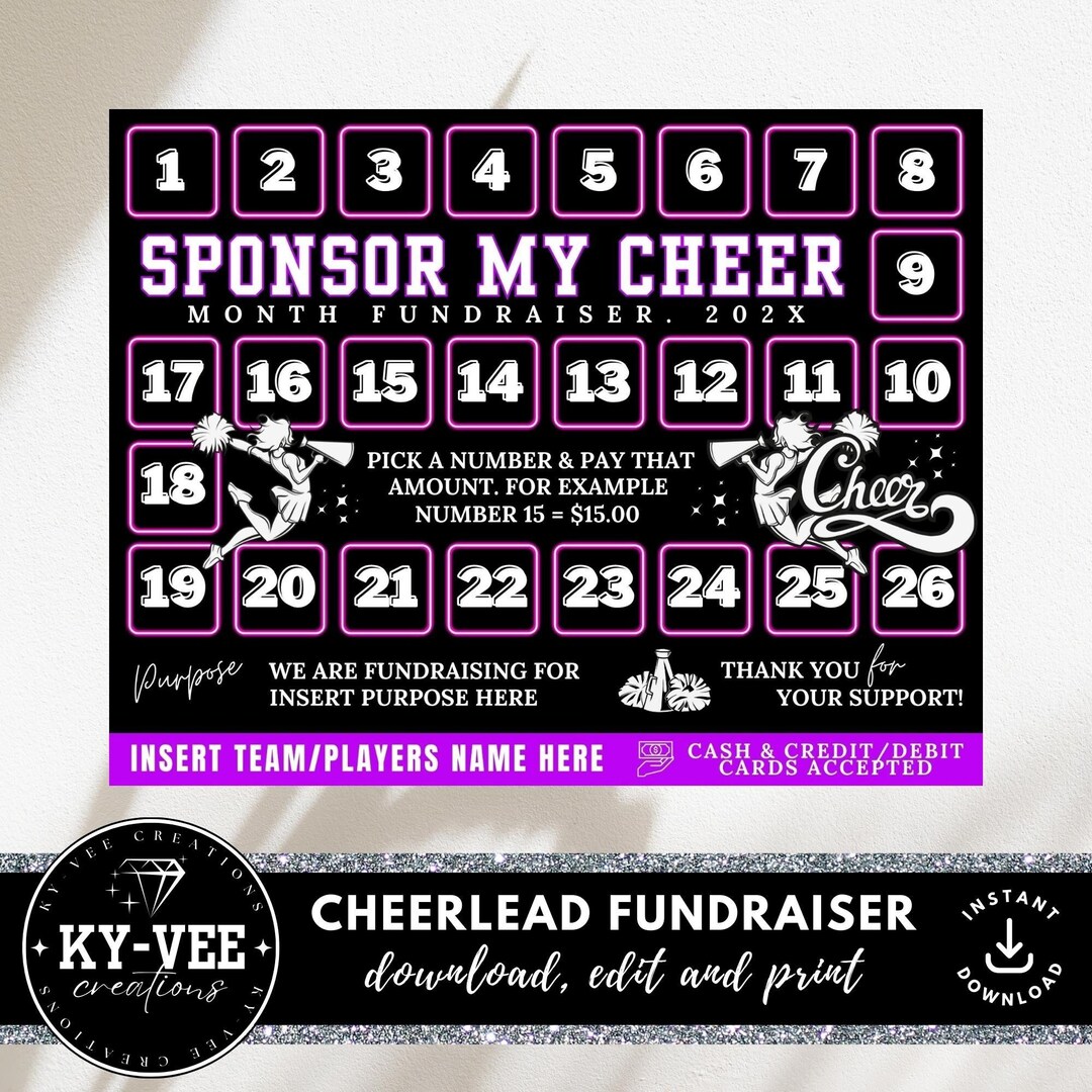 Pay the Day Cheerleading, Sponsor My Cheer Season Template, Pick a Date ...