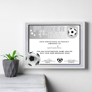 Printable Football Award Certificate, INSTANT DOWNLOAD, Editable ...