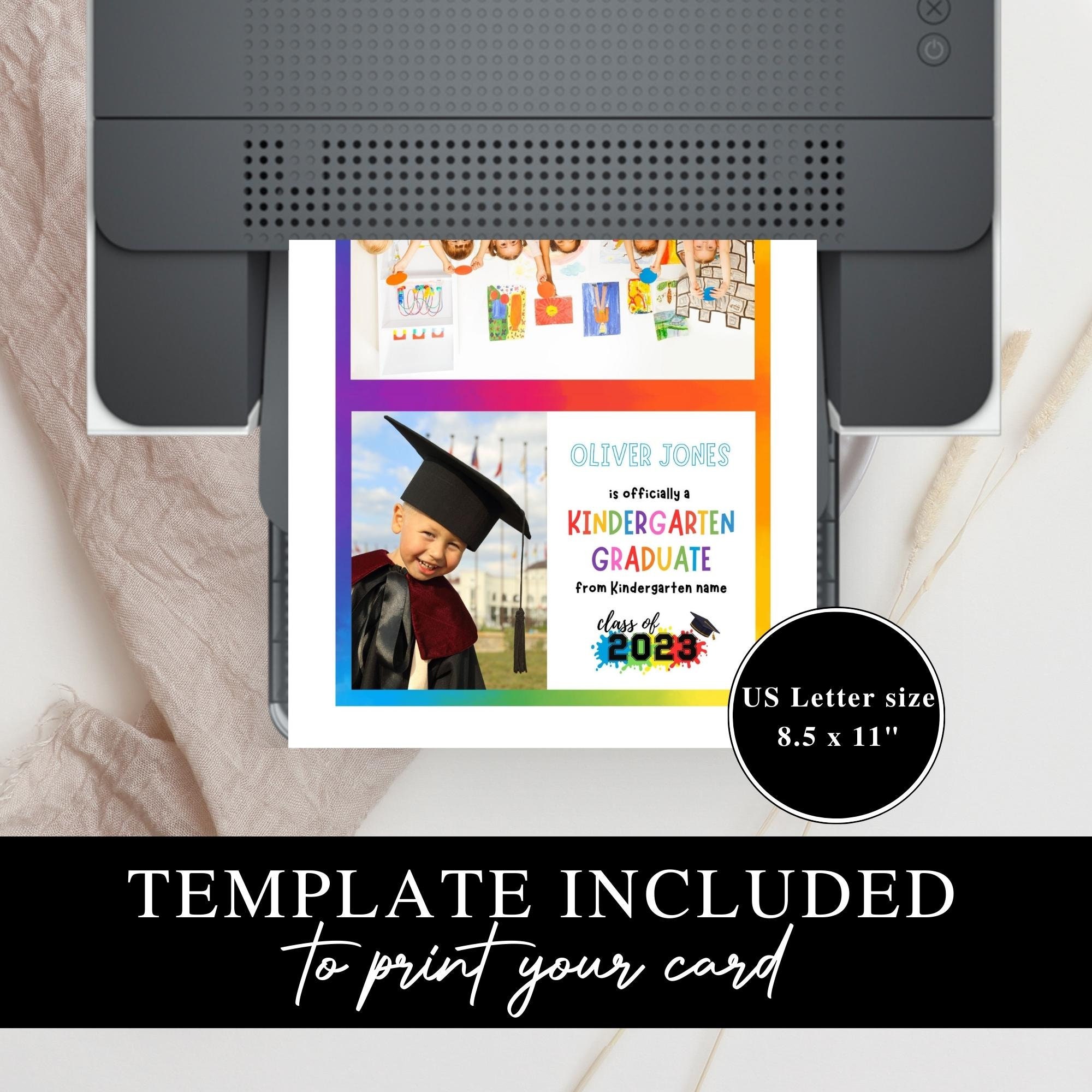Kindergarten Graduation Card INSTANT DOWNLOAD Editable Kindy - Etsy