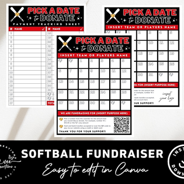 Donation Calendar Softball - Etsy
