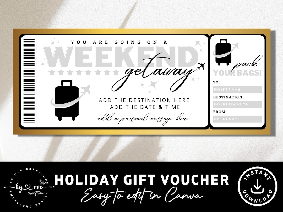 Printable Travel Gift Certificate Template INSTANT DOWNLOAD - Etsy