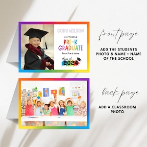Pre-k Graduation Card, INSTANT DOWNLOAD, Certificate of Completion Pre ...