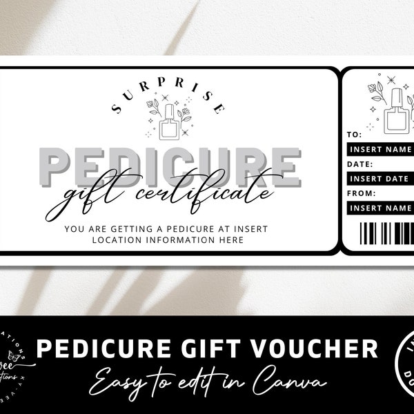 Pedicure Voucher - Etsy