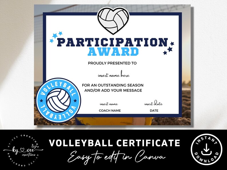Printable Volleyball Award Templates INSTANT DOWNLOAD - Etsy
