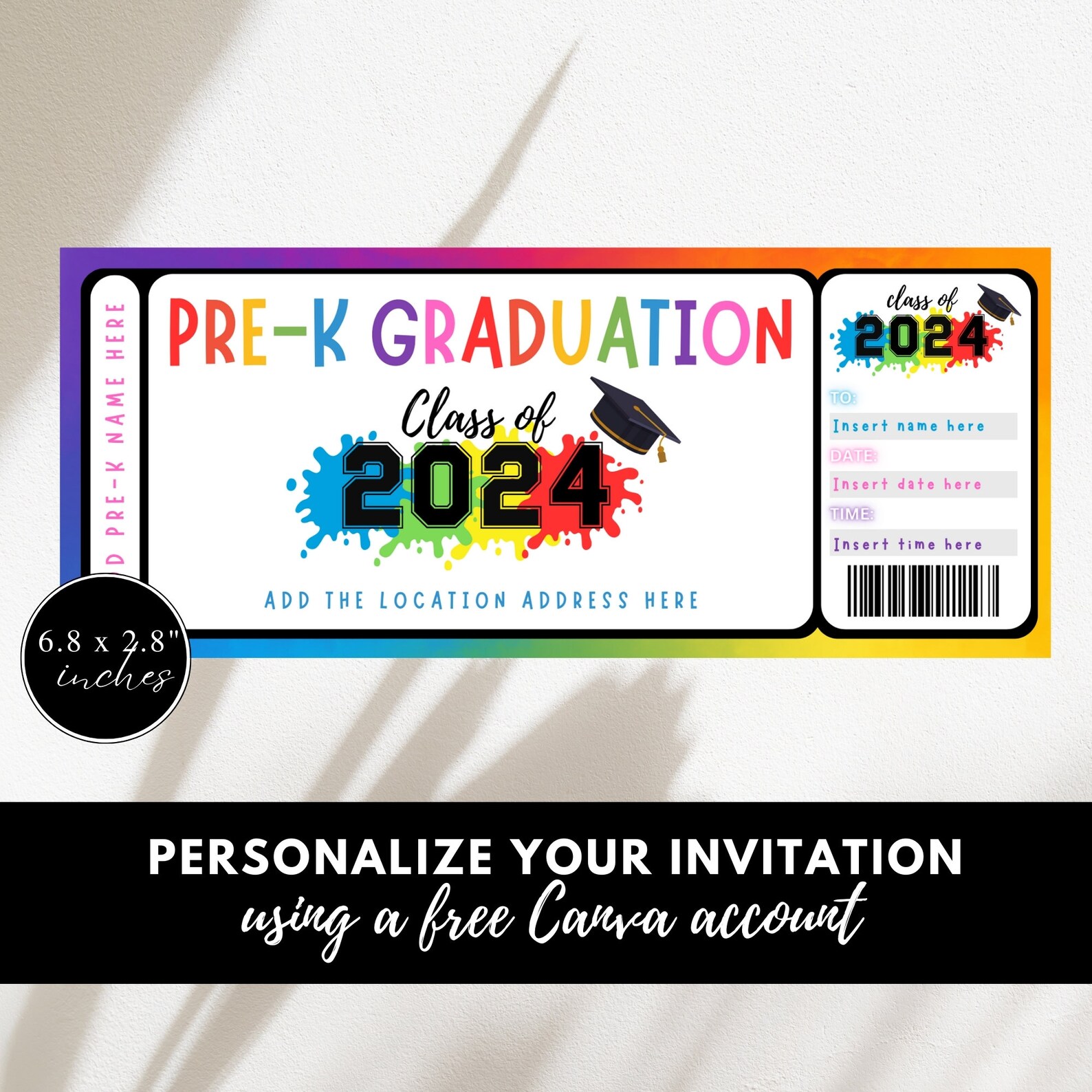 Pre-k Graduation Invitations Template, INSTANT DOWNLOAD, Printable Pre ...
