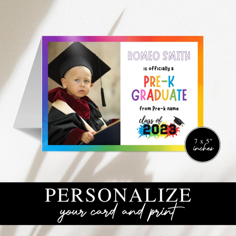 Pre-k Graduation Card INSTANT DOWNLOAD Certificate of - Etsy