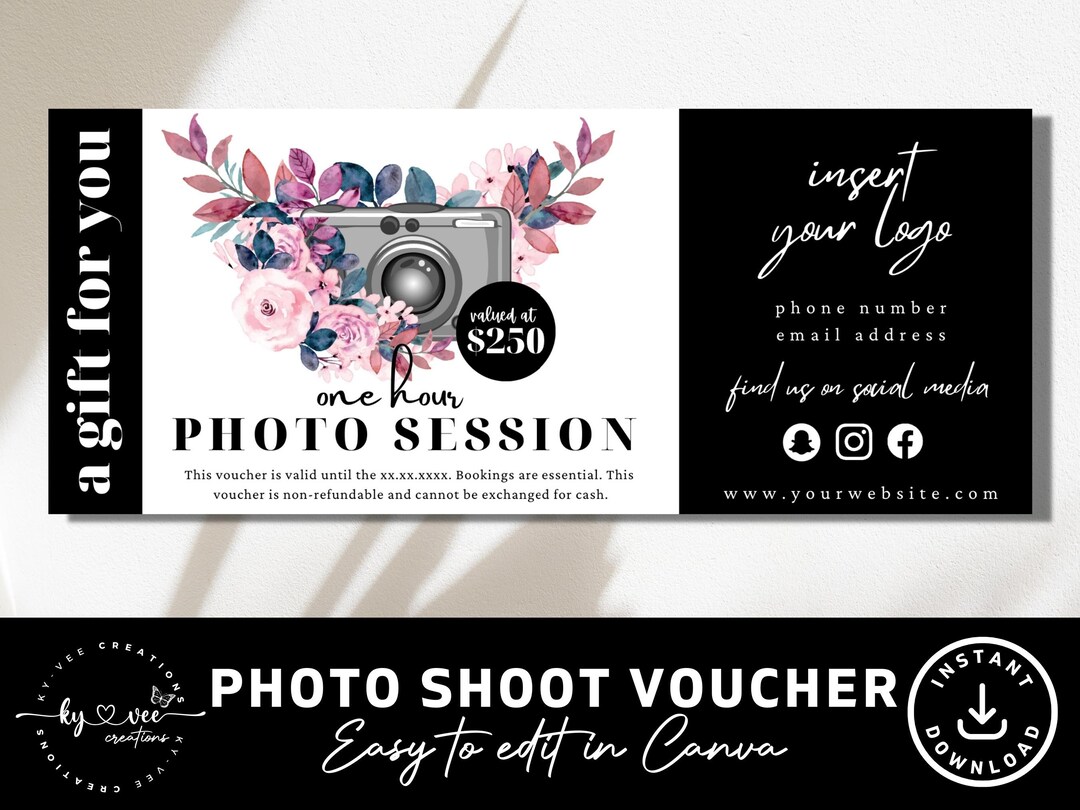 Family Portrait Gift Voucher for Photo Session INSTANT - Etsy