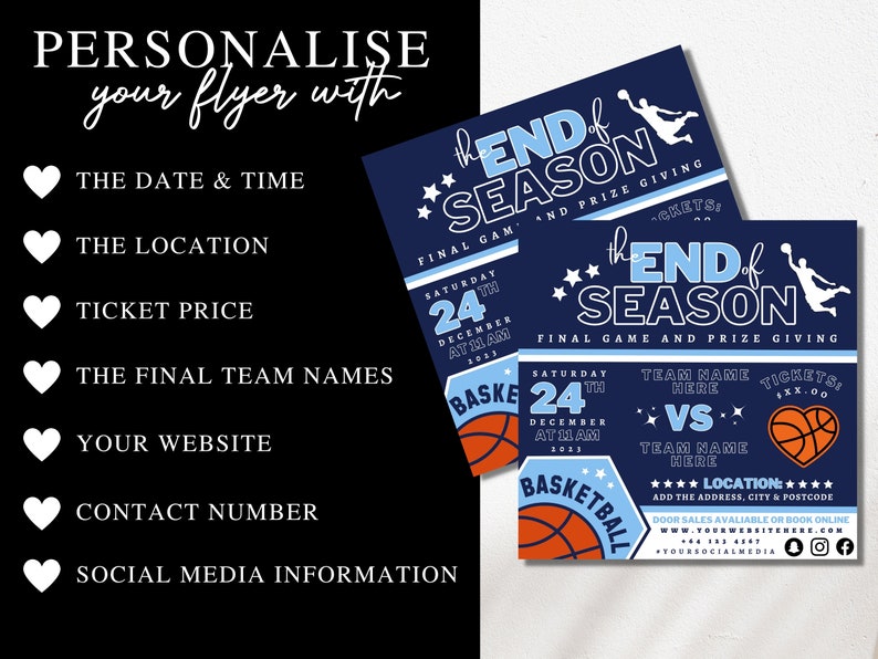 Editable Basketball Game Flyer Template INSTANT - Etsy