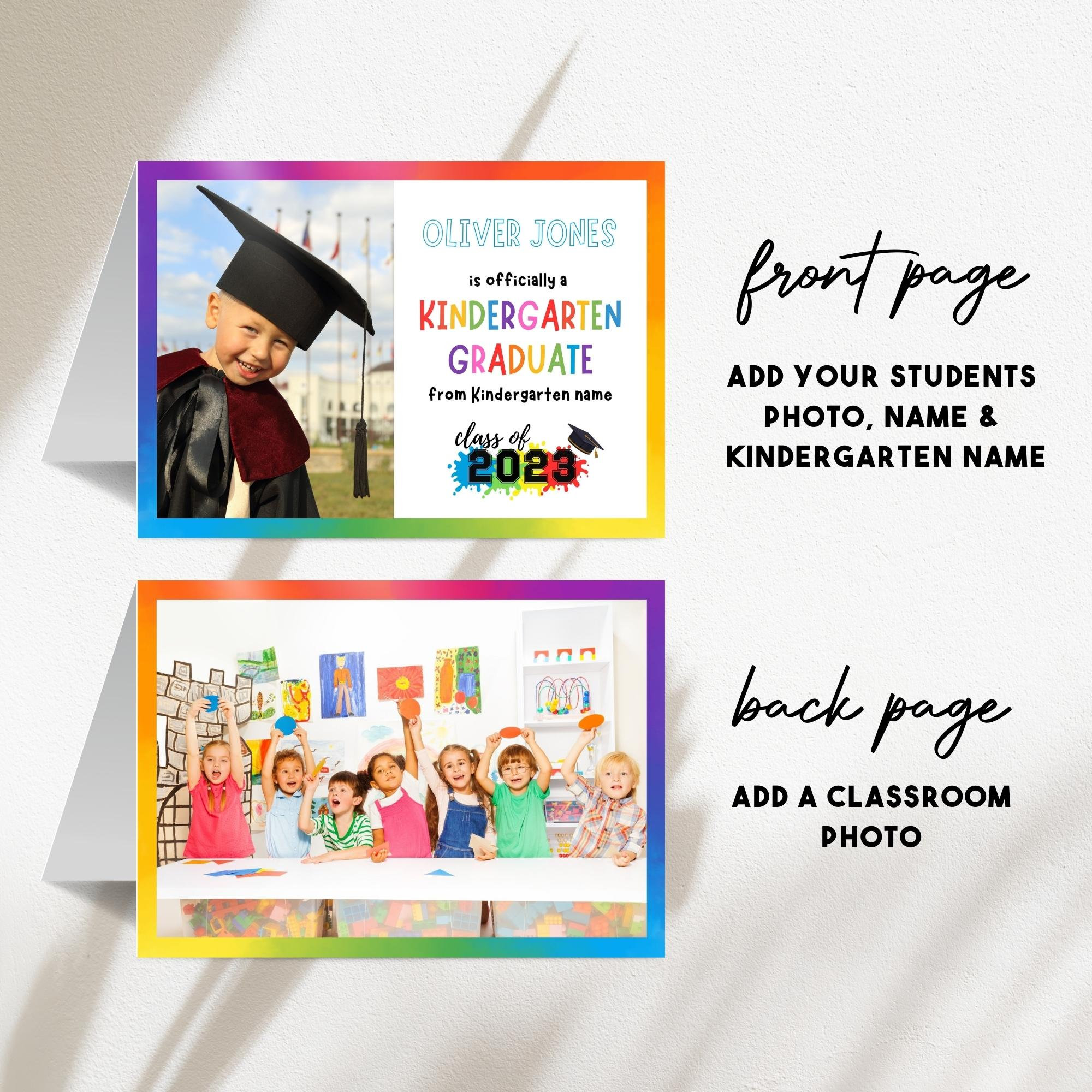 Kindergarten Graduation Card INSTANT DOWNLOAD Editable Kindy - Etsy