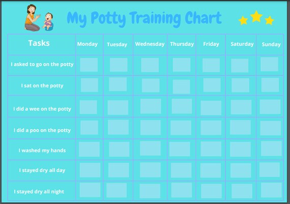 Digital and Printable Potty Training Chart | Etsy