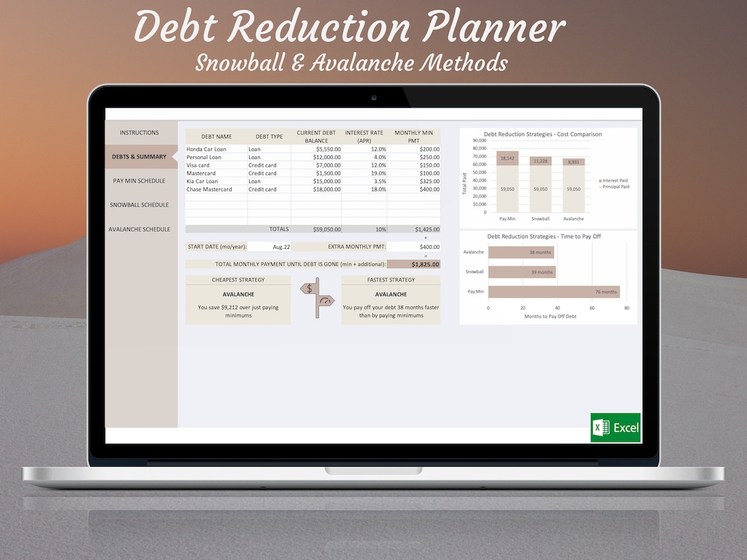 Debt Reduction Calculator and Planner - Snowball and Avalanche Methods ...