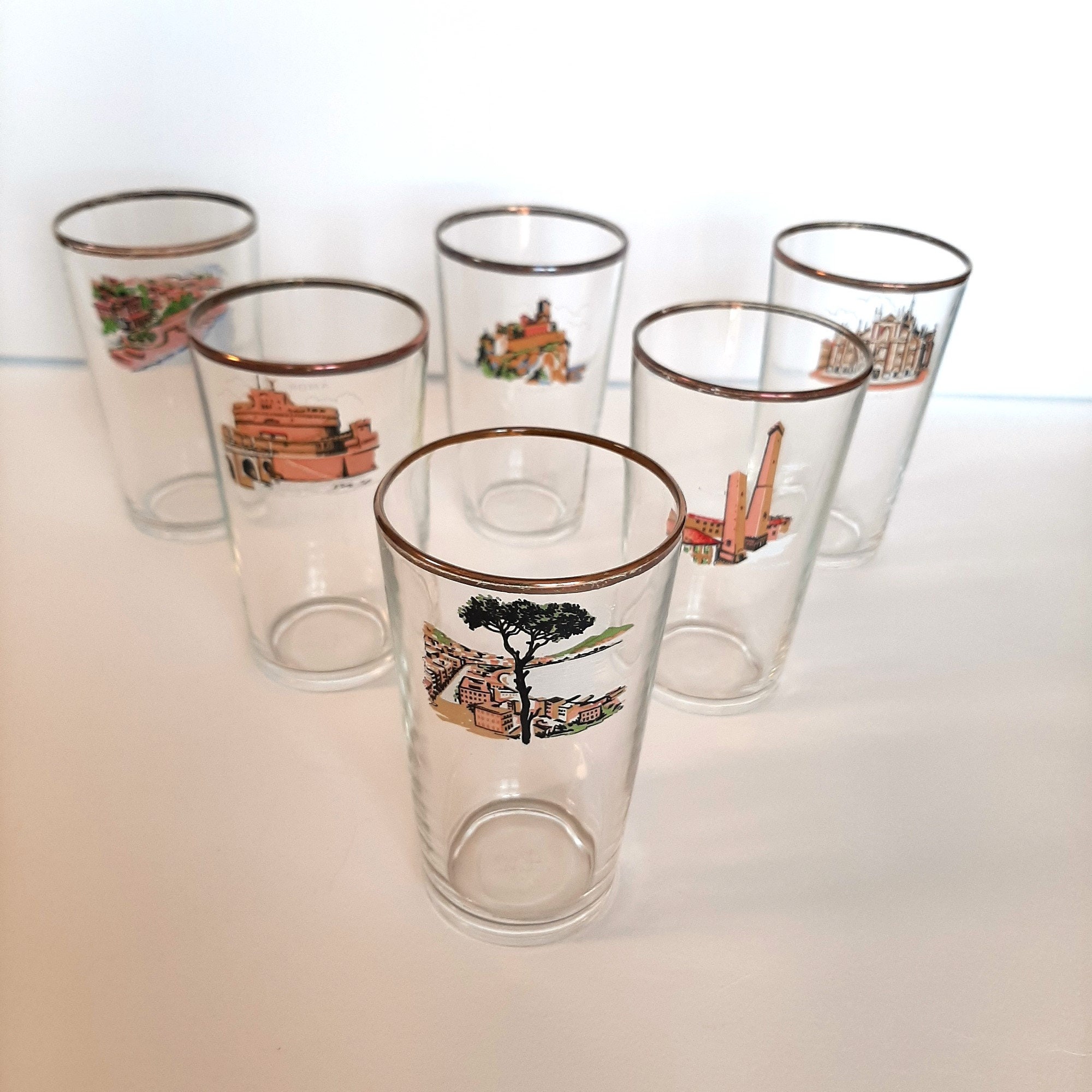 Vintage Italian Glasses 1960s Glasses for Hot Herbal Teas Glasses With ...