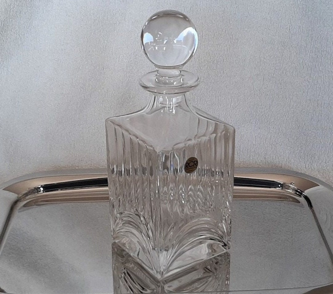 RCR Royal Cristal Rock Vintage Crystal Decanter Made in Italy Vintage ...