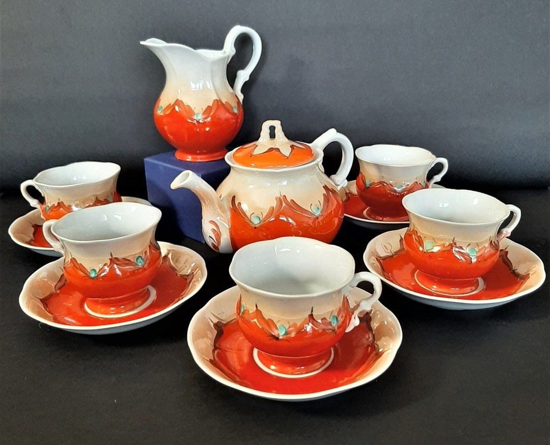 Soviet Vintage Tea Set USSR Vintage Russian Porcelain 1970s Hand ...