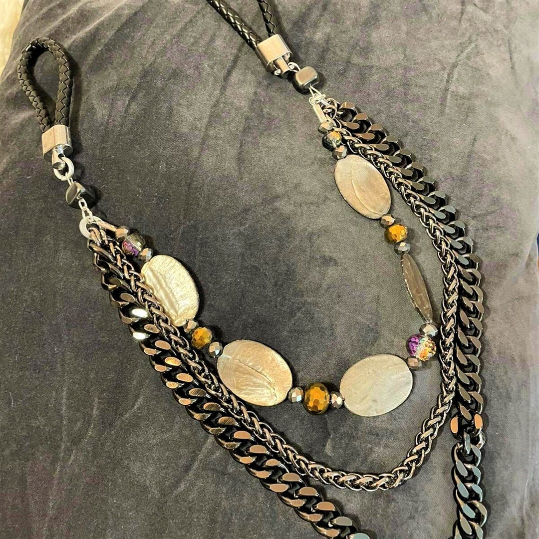 Curtain Tiebacks With Bohemian Crystals and Vintage Mother of Pearl ...