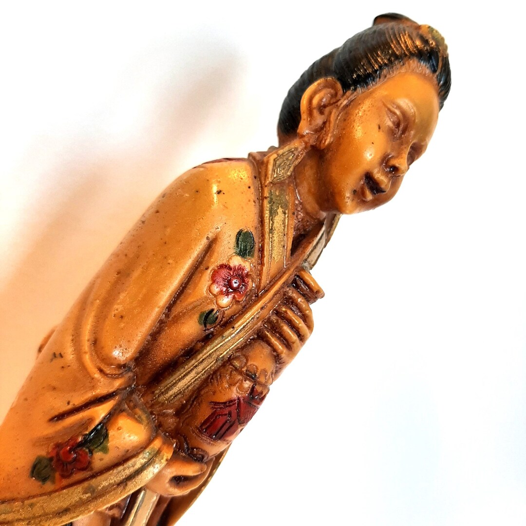 Vintage Geisha Statue in Resin Old Japanese Woman Figurine Oriental ...