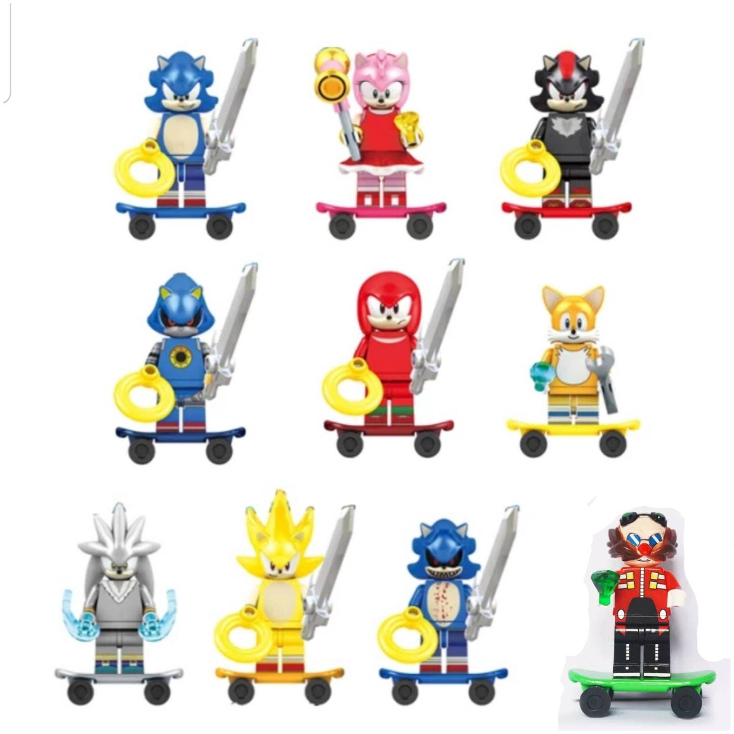 Sonic the Hedgehog Custom Mini Figures Compatible With Popular - Etsy UK