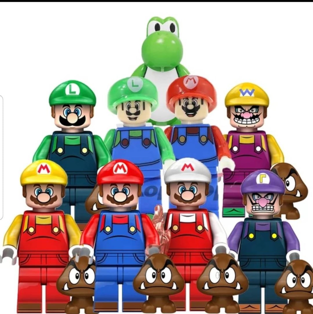 Super Mario Wario Mushroom Mini Figures Building Blocks Compatible With ...