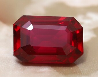 Emerald Cut Ruby Ring - Etsy