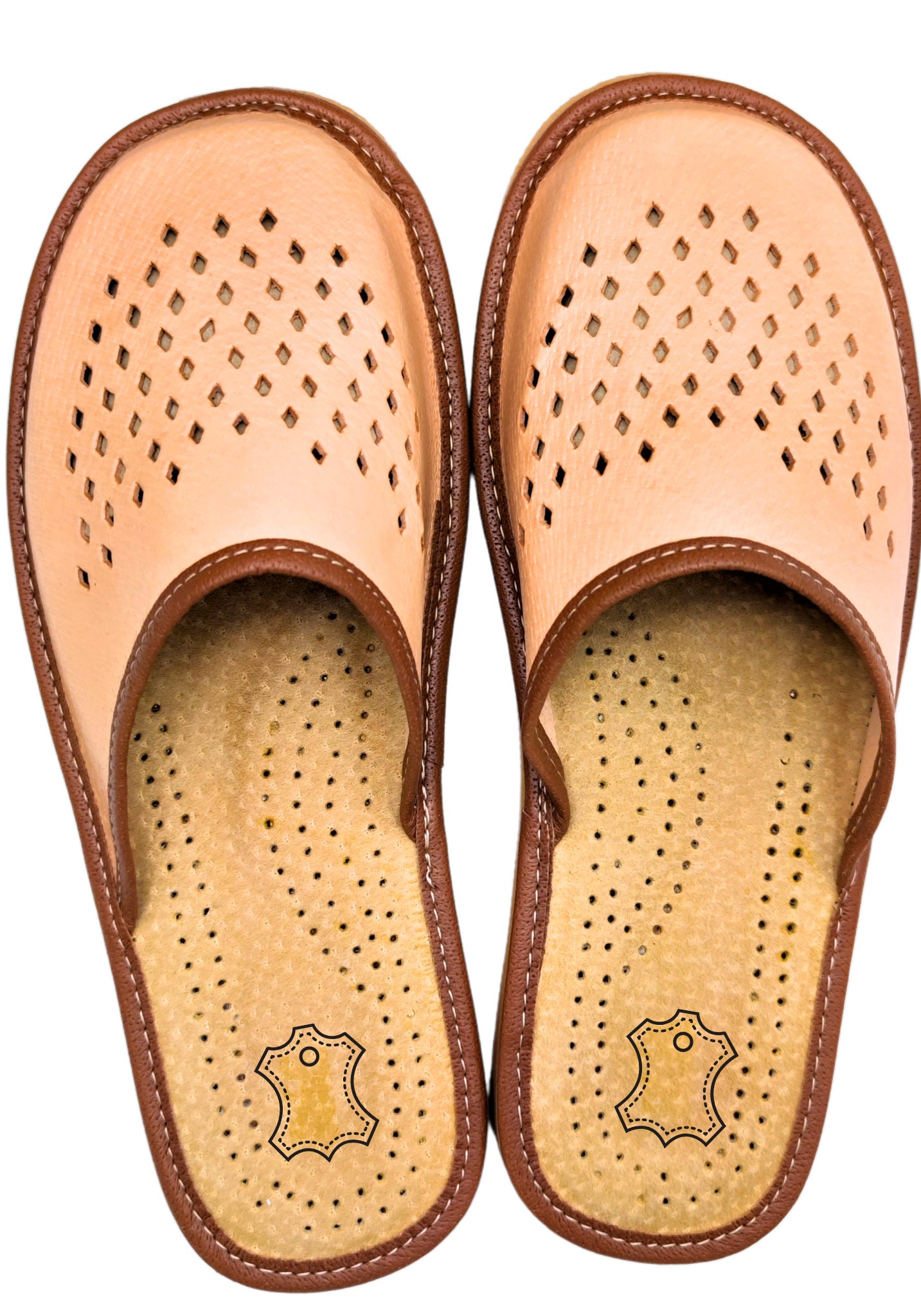 MEN'S, Women's, Unisex NATURAL Leather Highlander Comfy Slippers From ...