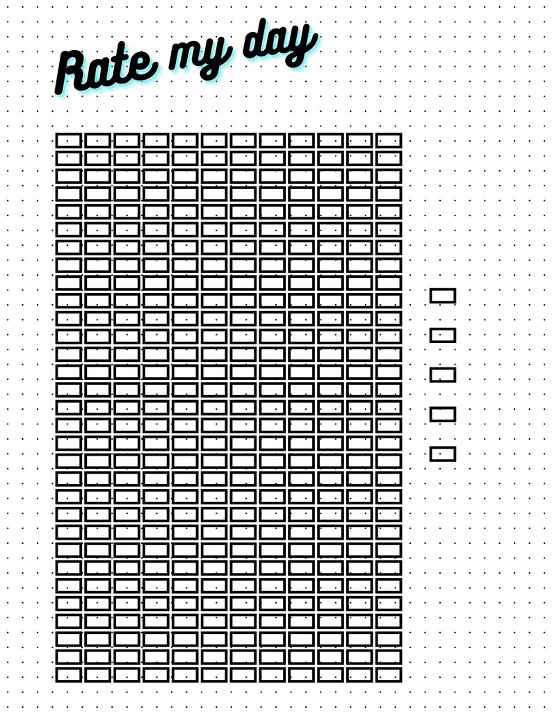 Rate My Day Bullet Journal Dateless Rate My Day Blank Rate My Day Year ...