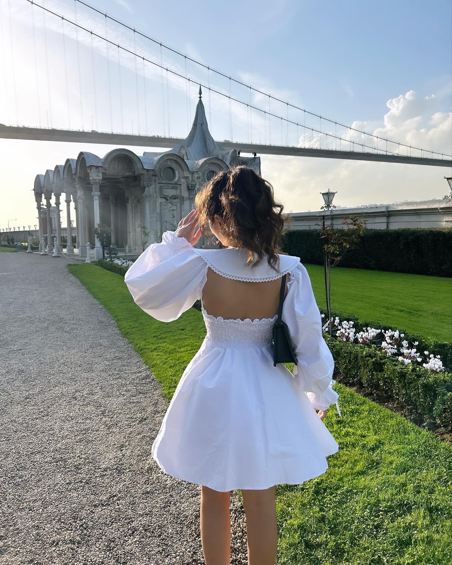 Balloon White Puffy Dress Puff Dress Puffy Dress Princess Dress Circle ...