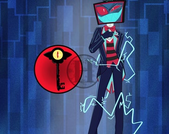 Vox Screen Hat/screen Decoration Hazbin Hotel - Etsy