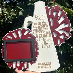 Custom Cheer Coach Photo Frame | Personalized Cheer Wall Hanging ...