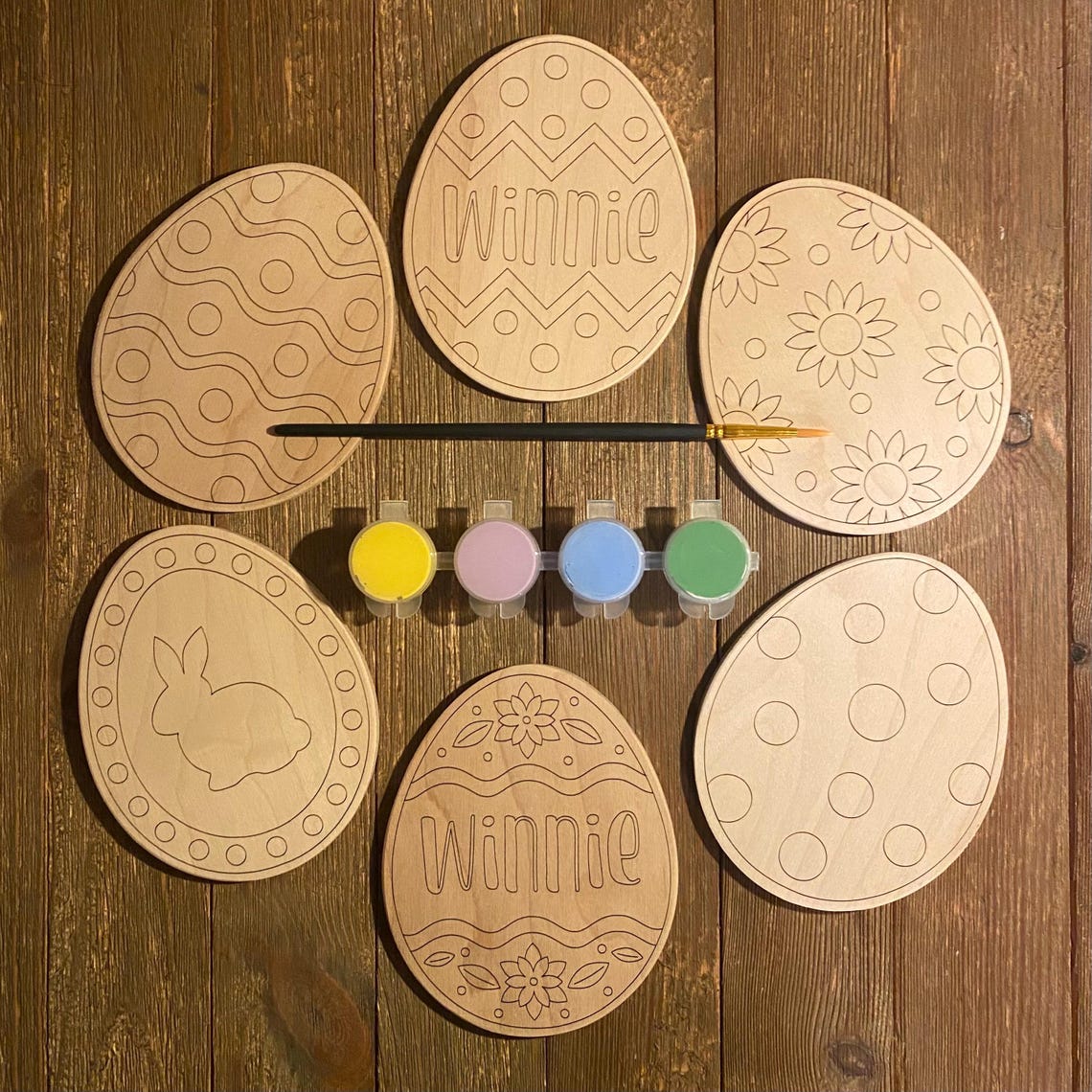 Set of Six Easter Egg Paint Kit | DIY Craft Kit Easter Bunny | Easter ...