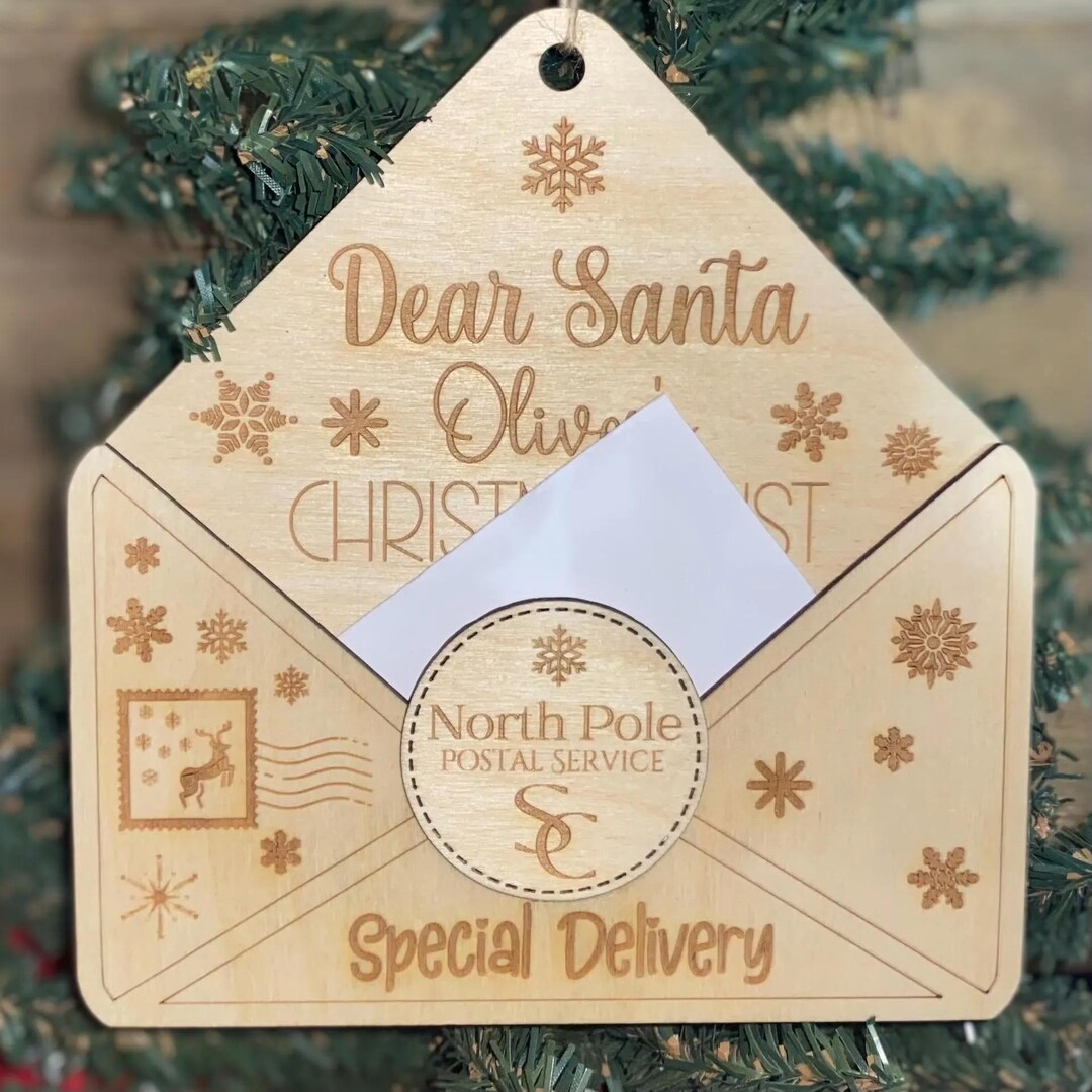 Personalized Letter to Santa Envelope | Wooden Envelope for Santa ...