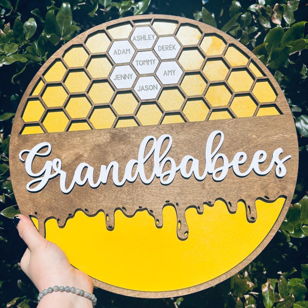 Bee Hive Family Tree Sign | Our Hive Sign | Custom Bee Family Gift ...