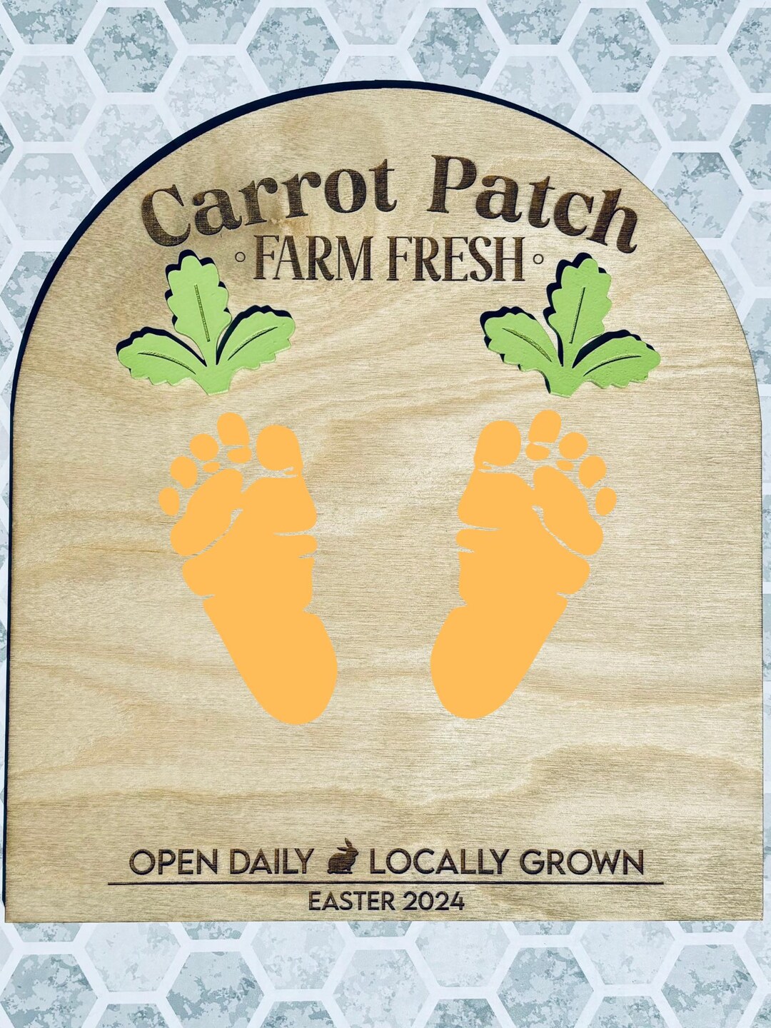 Easter Keepsake for Kids | Carrot Patch Footprint Sign | Kids Footprint ...