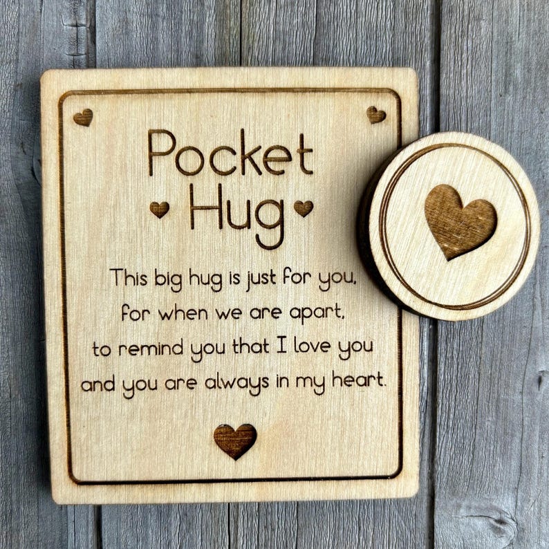 Personalized Pocket Hug | Wooden Pocket Hug | Gift for Friends | Gift ...