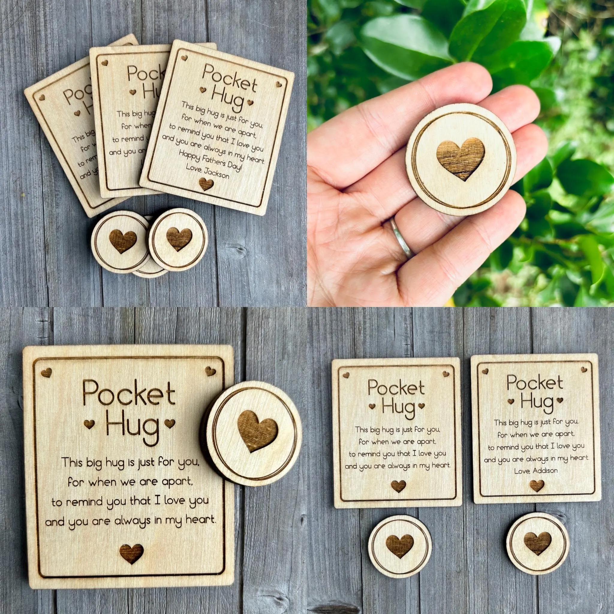 Personalized Pocket Hug | Wooden Pocket Hug | Gift for Friends | Gift ...