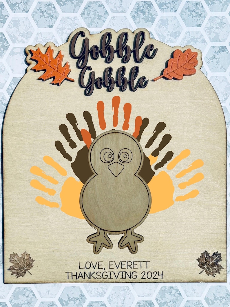 Gobble Gobble Handprint Sign | Thanksgiving Foot / Hand Sign | Baby's ...