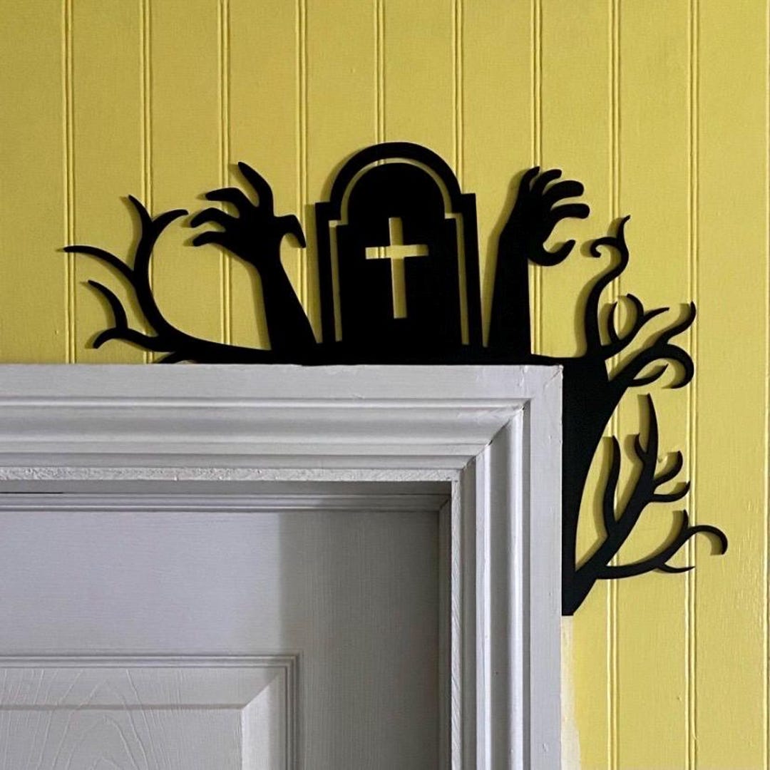 Tombstone Décor | Spooky Door Decoration Style 8 | Halloween Window ...