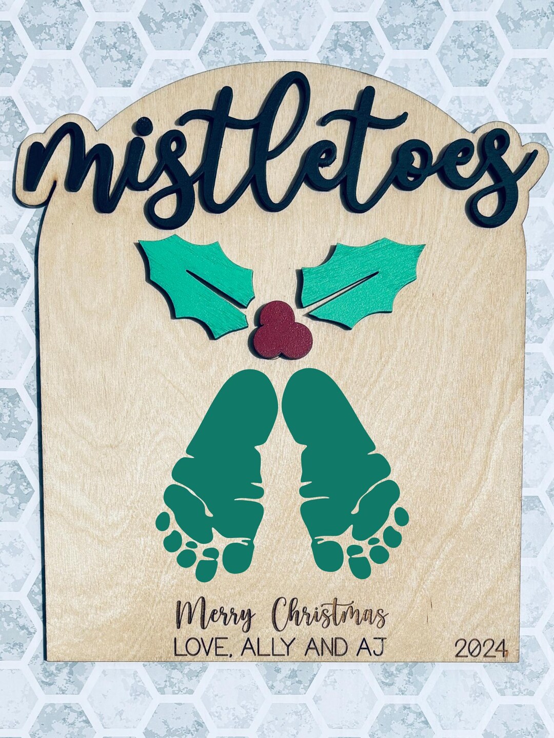Mistletoes Footprint Sign | Christmas Footprint / Handprint Sign | Baby ...
