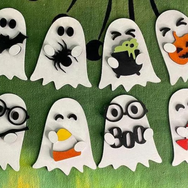 Ghost Décor Spooky Door Decoration Style 7 Halloween Window Decoration ...