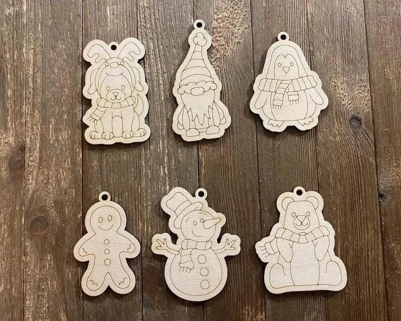 Set of Six Paint Your Own Ornament Kit | DIY Holiday Craft Kit ...