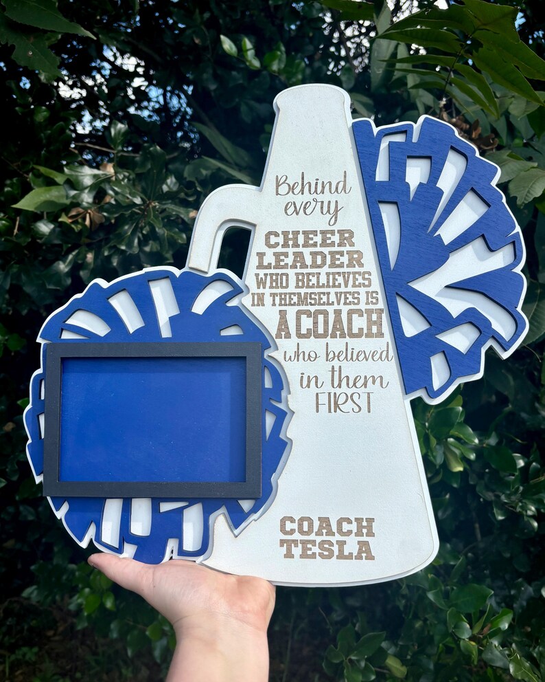 Custom Cheer Coach Photo Frame | Personalized Cheer Wall Hanging ...