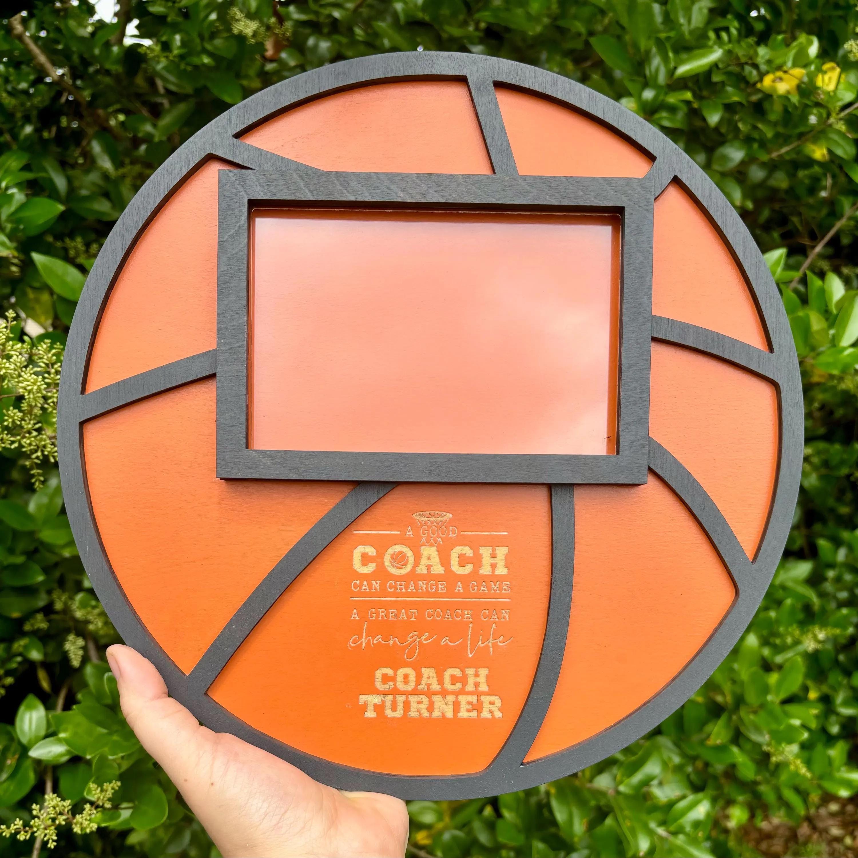 Custom Basketball Coach Photo Frame | Personalized Sports Wall Hanging ...