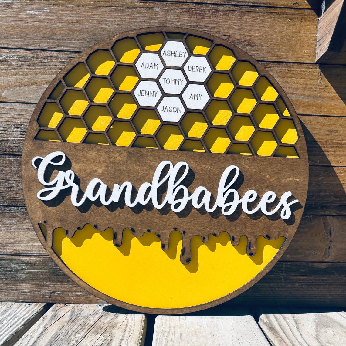 Bee Hive Family Tree Sign | Our Hive Sign | Custom Bee Family Gift ...